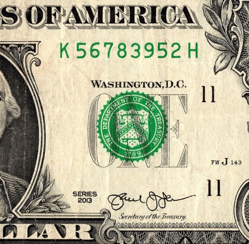 4 Four digit ladder FANCY SERIAL NUMBER ONE DOLLAR Bill K56783952H | eBay