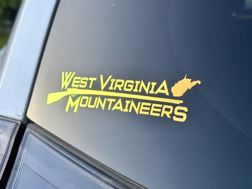WVU Mountaineers Musket Vinyl Car Window Decal West Virginia Brushed ...