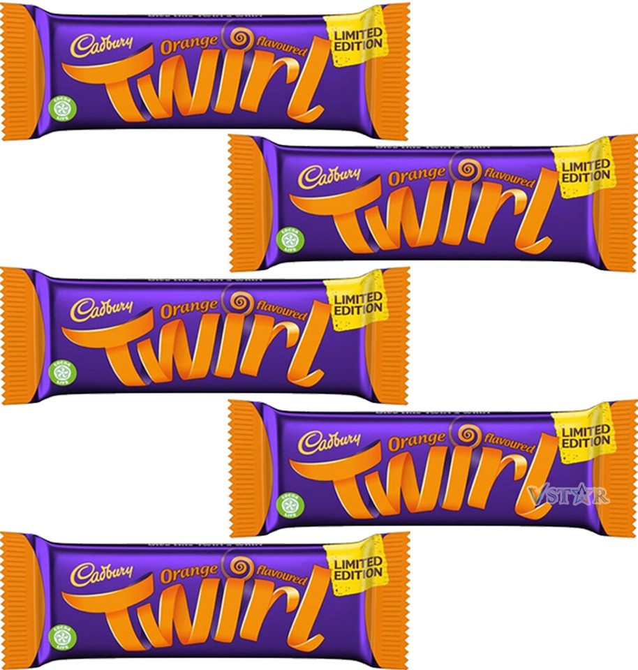 Cadbury Twirl Mint, Caramel, Orange Limited Edition Chocolate Bar 43g ...