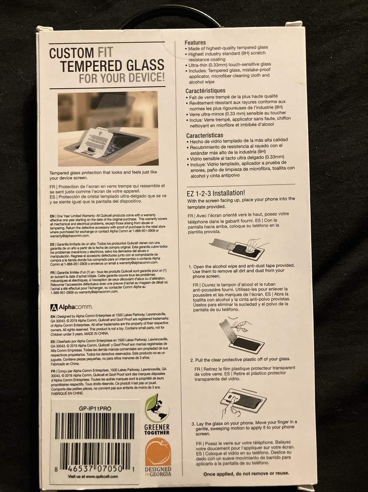 Quikcell Tempered Glass Screen Protection Apple iPhone 11 Pro/Xs | eBay