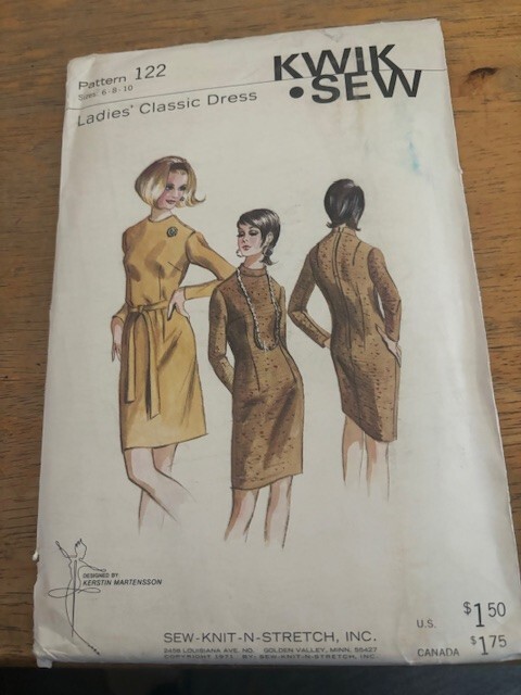 Kwik Sew pattern 122 ladies' classic dress size 6-8-10 | eBay