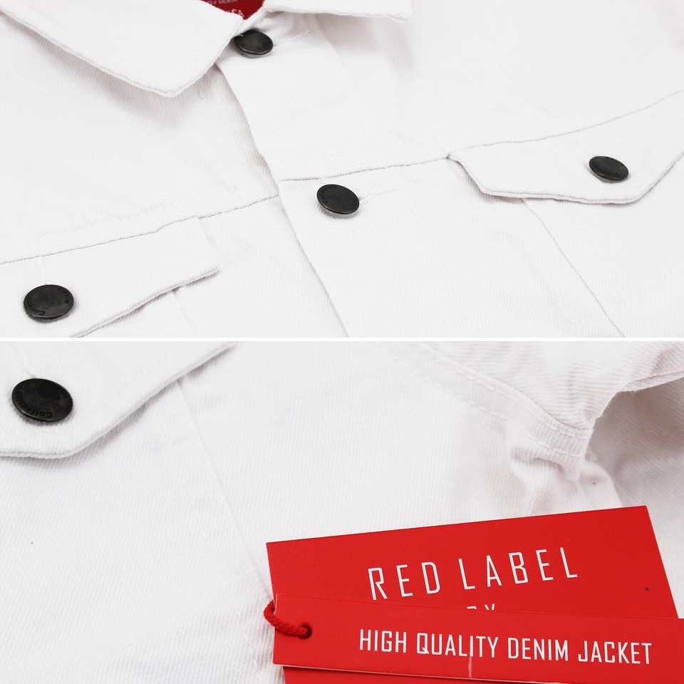 Red Label Men’s Premium Casual Faded Denim Jean Button Up Cotton Slim ...