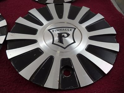 Pinnacle Wheels Black / Silver Custom Wheel Center Caps # P76-AL-CAP ...