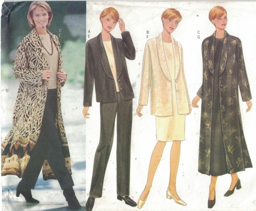 6208 BUTTERICK MISSES' EASY SEWING PATTERN SZ 8-10-12 JACKET DUSTER TOP ...