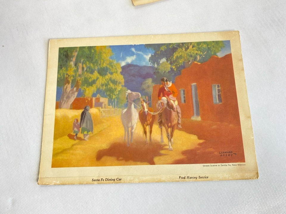 2-Santa Fe Railroad Dining Car Menu Fred Harvey-Grand Canyon-Santa Fe ...