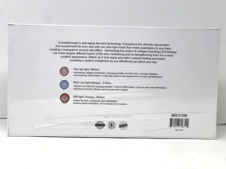 Numiere Time Keeper LED Face Mask Blue / Red / NIR Light Therapy SEALED ...