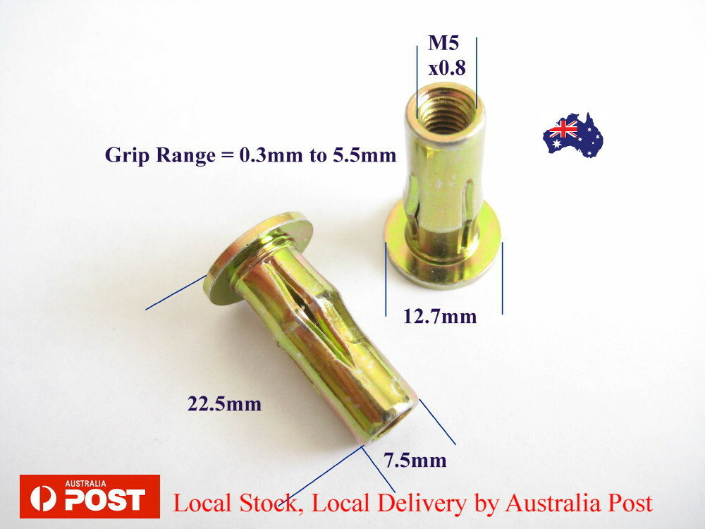Qty 10 M5 Zinc Plated Steel Plusnut Nutserts Rivnut Nutsert Plus Nut ...