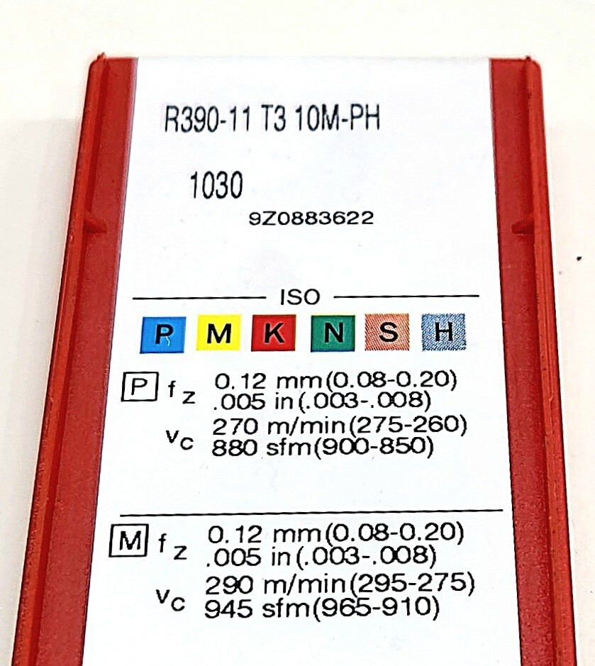 SANDVIK R390-11 T3 10M-PH GRADE:1030 INDEXABLE CARBIDE INSERTS BRAND ...