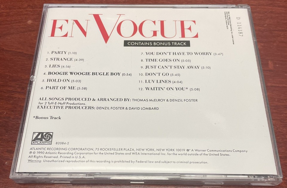 Born to Sing by En Vogue (CD, 1990, Atlantic) 1 Bonus Track VERY GOOD ...