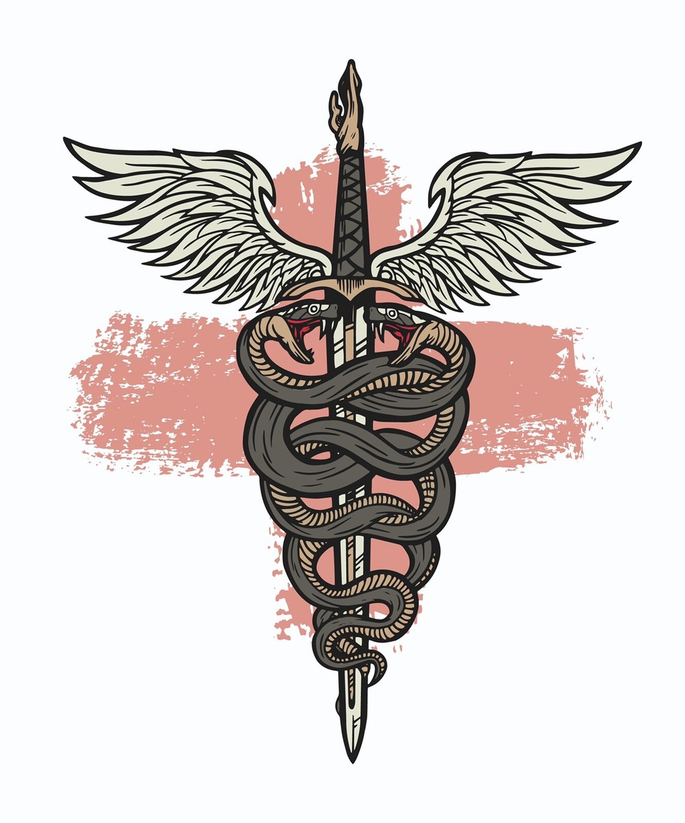Caduceus Chakra Tattoos CADUCEUS MEDICAL PIN Golden Medicine/Health