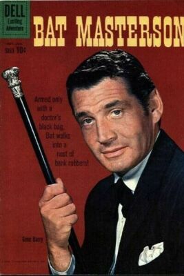 Bat Masterson western Dell Comic book cover art Gene Barry with cane ...