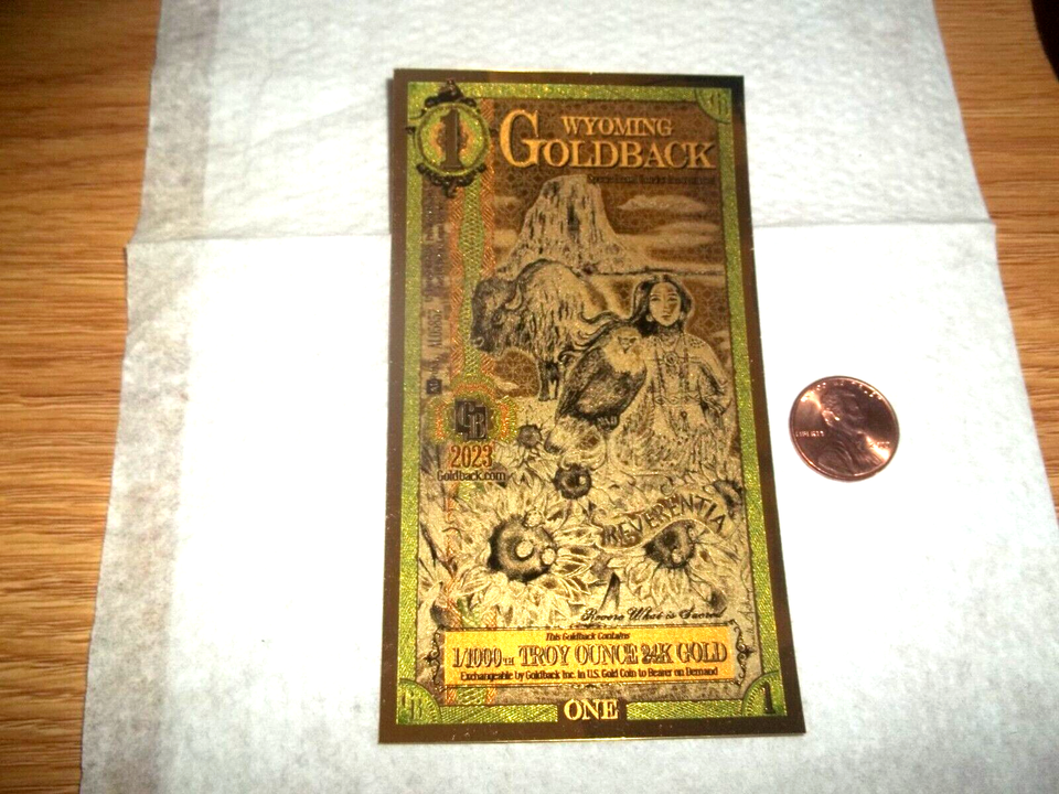 24K GOLD #1 WYOMING GOLD BACK NOTE, INFUSED BILL | eBay