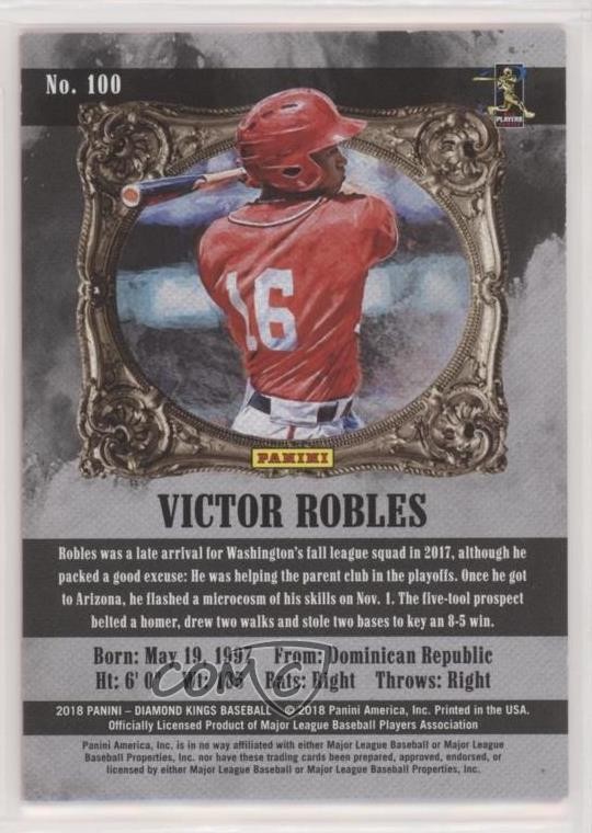 2018 Diamond Kings Black & White Variation Red Frame Victor Robles ...