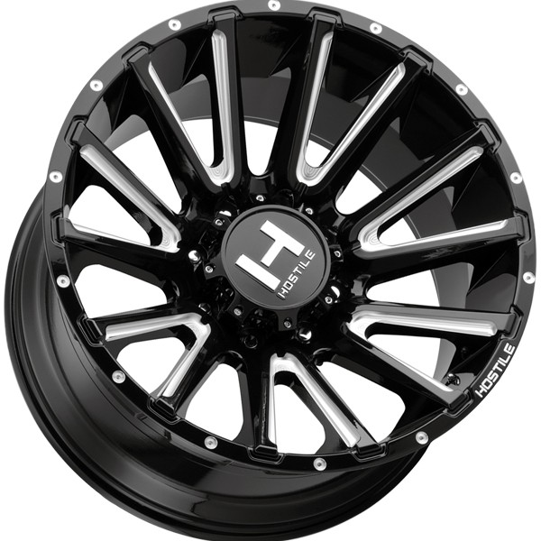 (4) Hostile H123 Typhoon 20x12 6x5.5" -44mm Black/Milled Wheels Rims 20 ...