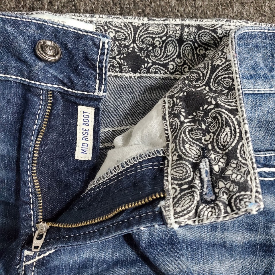 Ariat Jeans Womens 16WR Blue Marine R.E.A.L. Mid Rise Stretch Entwined ...