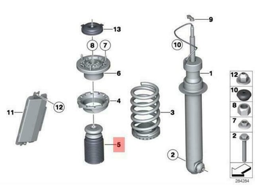 OEM BMW F13 F13N COUPE REAR SHOCK ABSORBER DAMPER 33532284674 GENUINE ...