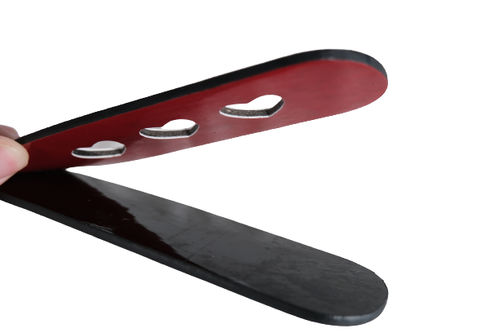 Handmade Red BDSM Spanking Paddle 3 Hearts BDSM Paddle Leather Slapper ...