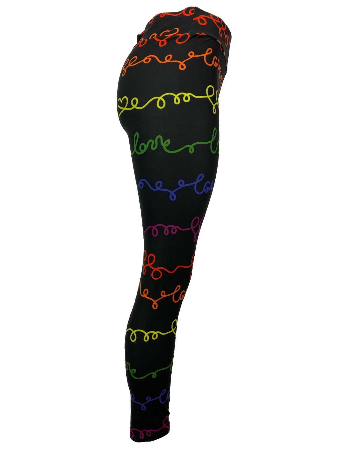 LOVE Written In Cursive Rainbow Colors Leggings Super Soft Multiple ...