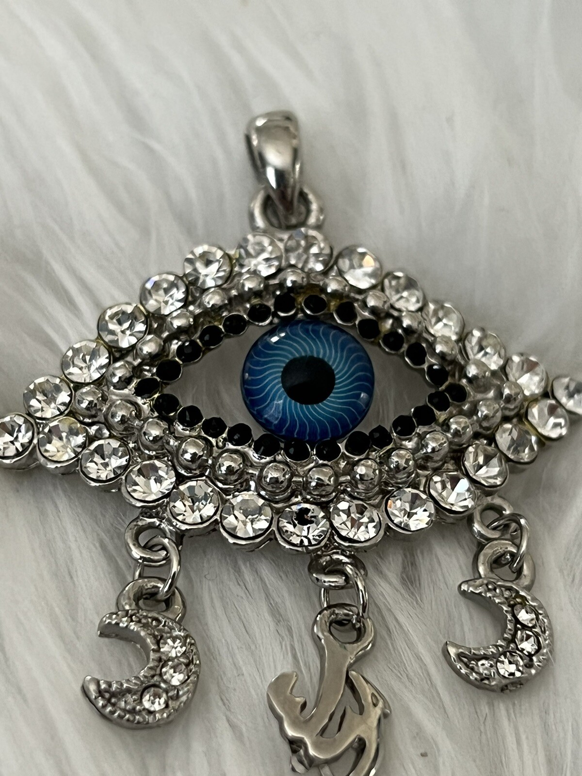 Evil Eye Blue & Sparkling Rhinestones Protection Pe… - Gem
