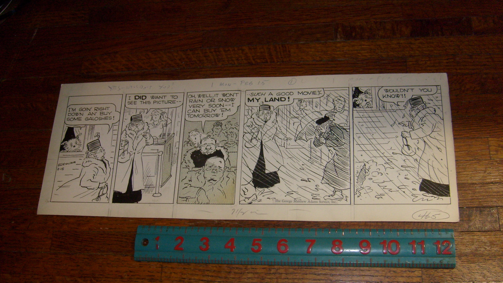 TIPPIE AND CAP STUBBS original comic strip art, 2-15-?, EDWINA DUMM (#8 ...