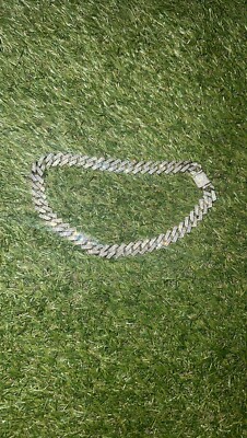 14MM Iced Prong Cuban Chain VS Stones Palm Jewellers Rapper Shiny | eBay