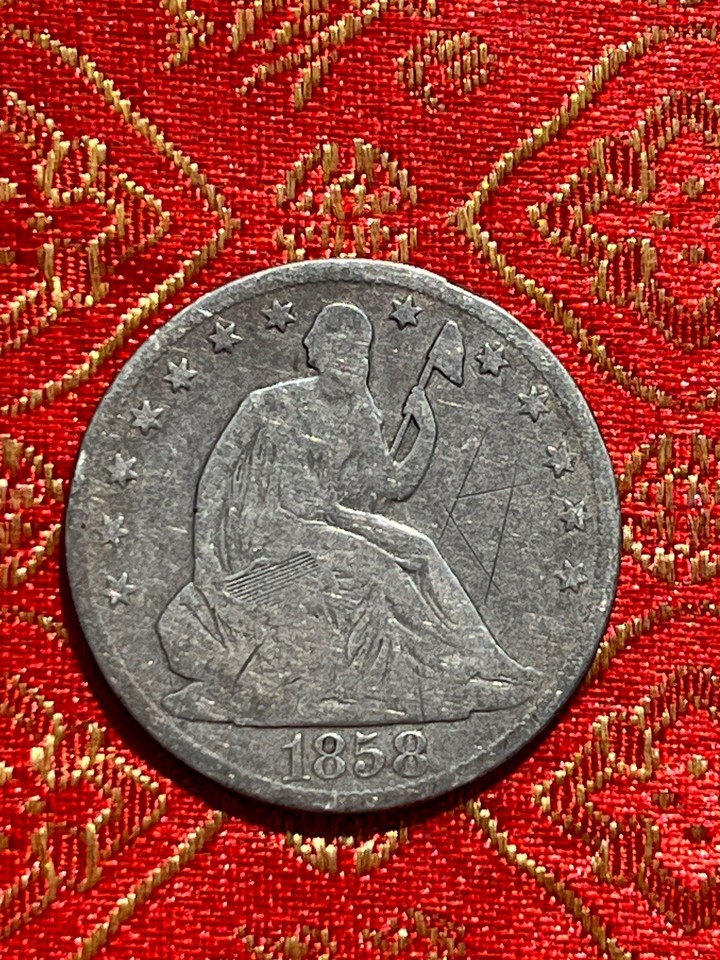 1858 NewOrleans “0” Seated Liberty Half Dollar Arrows Rays Very Fine ...