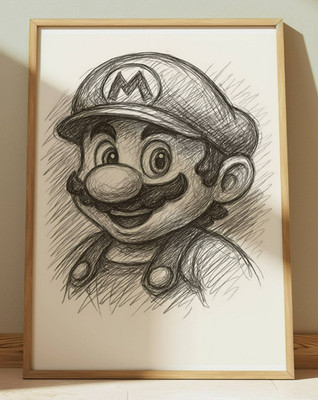 SUPER MARIO DRAWING PRINT SKETCH 8" x 10" NINTENDO PRINT WALL ART | eBay