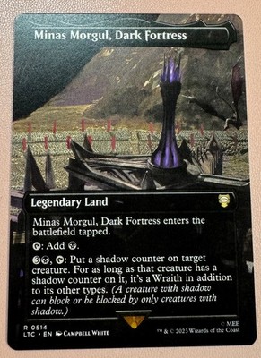 MTG Minas Morgul, Dark Fortress (Borderless) [The Lord of the Rings ...