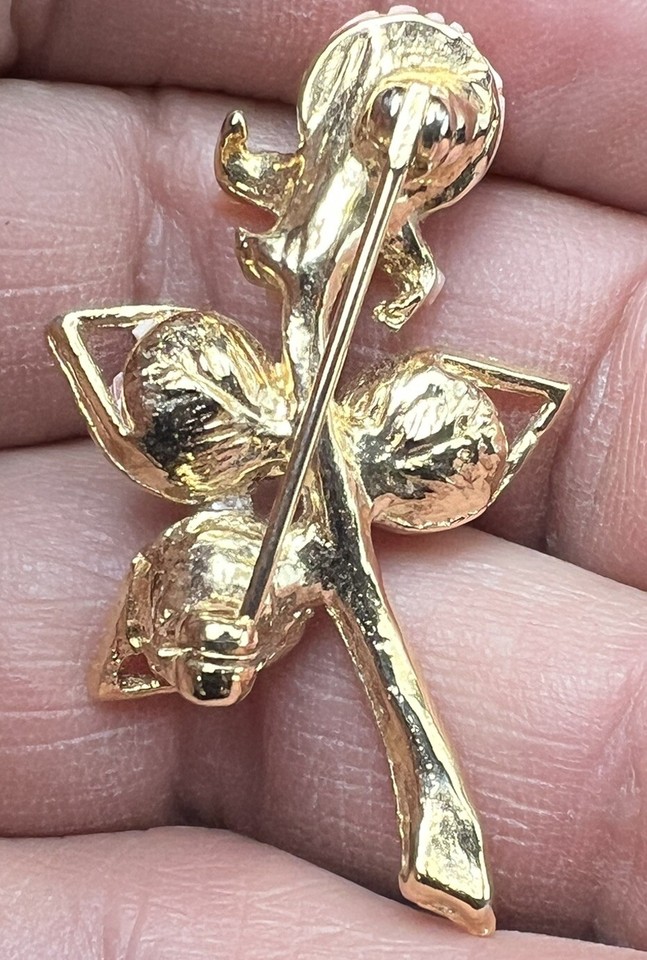 Gorgeous Carved Coral Flower Brooch Pin Gold Tone Pin | eBay