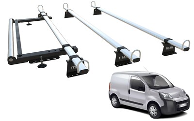 Van Roof Rack 3 Bars for FIAT FIORINO - TITAN WorkReady - With Rear ...