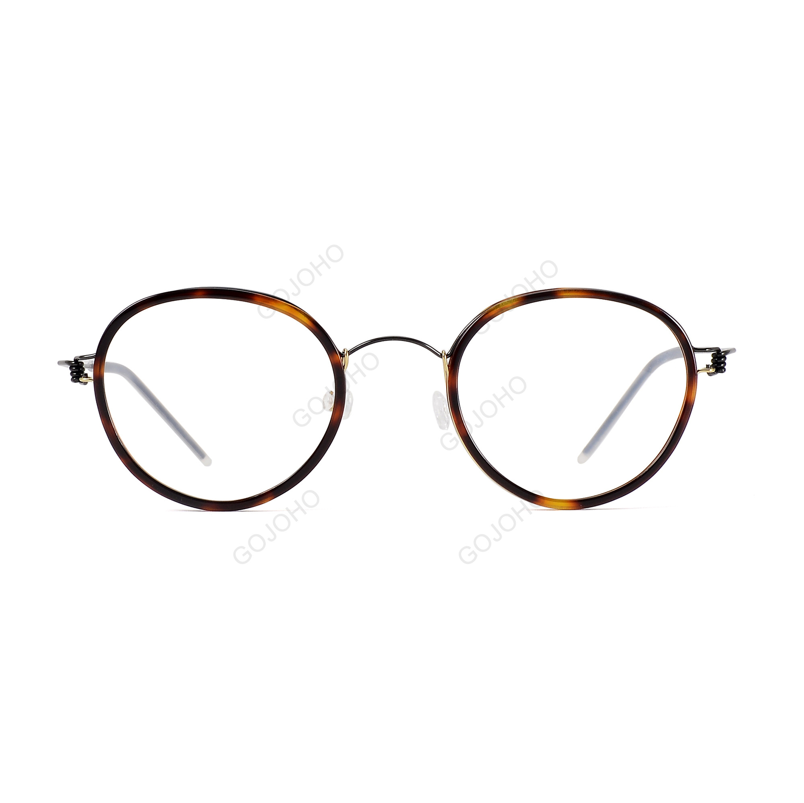womens Men's Round glasses Tortoise round frame blue titanium alloy ...