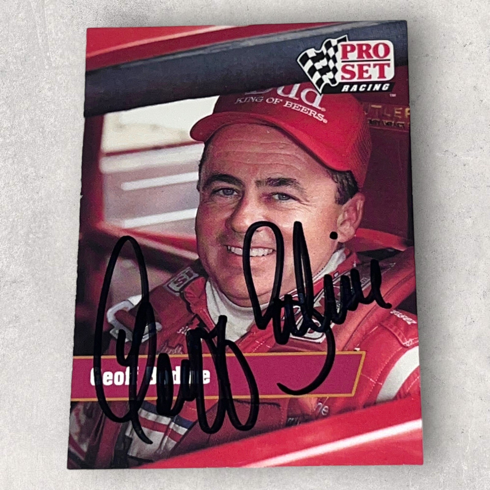 Geoff Bodine BUD VINTAGE WINSTON CUP autographed NASCAR card 1991 PRO ...
