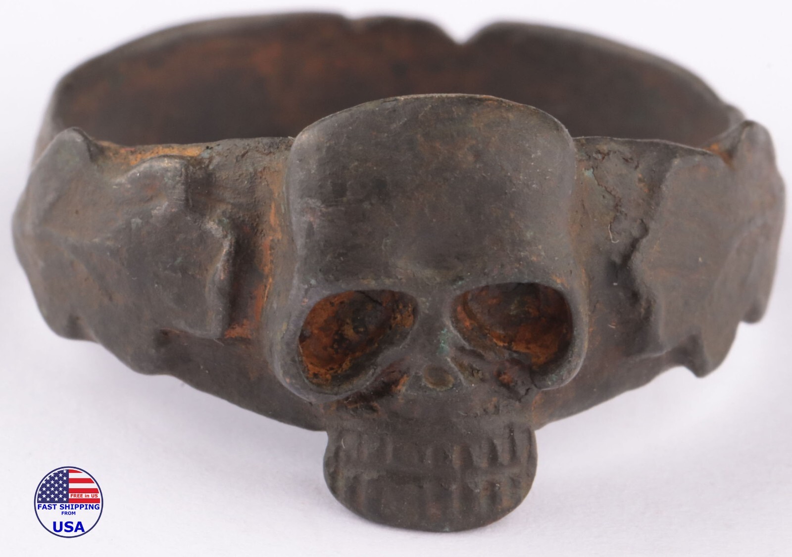 Ring WW1 Skull WW2 Gothic WWI Oak WWII Biker Goth Dea… - Gem