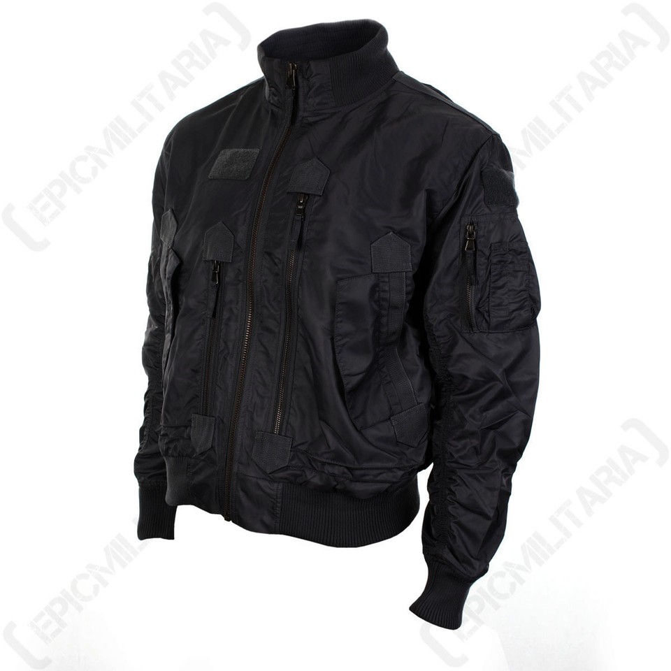 US Tactical Flight Jacket - Black - Men's Coat American Military All ...