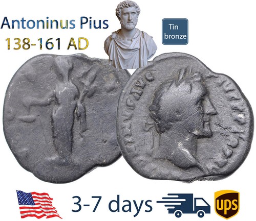 Ancient Roman Empire Coin Tin bronze Denarius ANTONINUS PIUS 138-161 AD ...