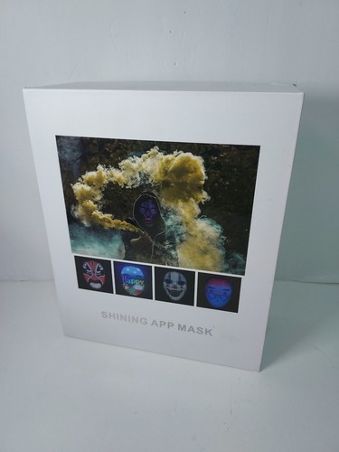 LED Shining App Mask Customizable Bluetooth App Control Battery Powered ...