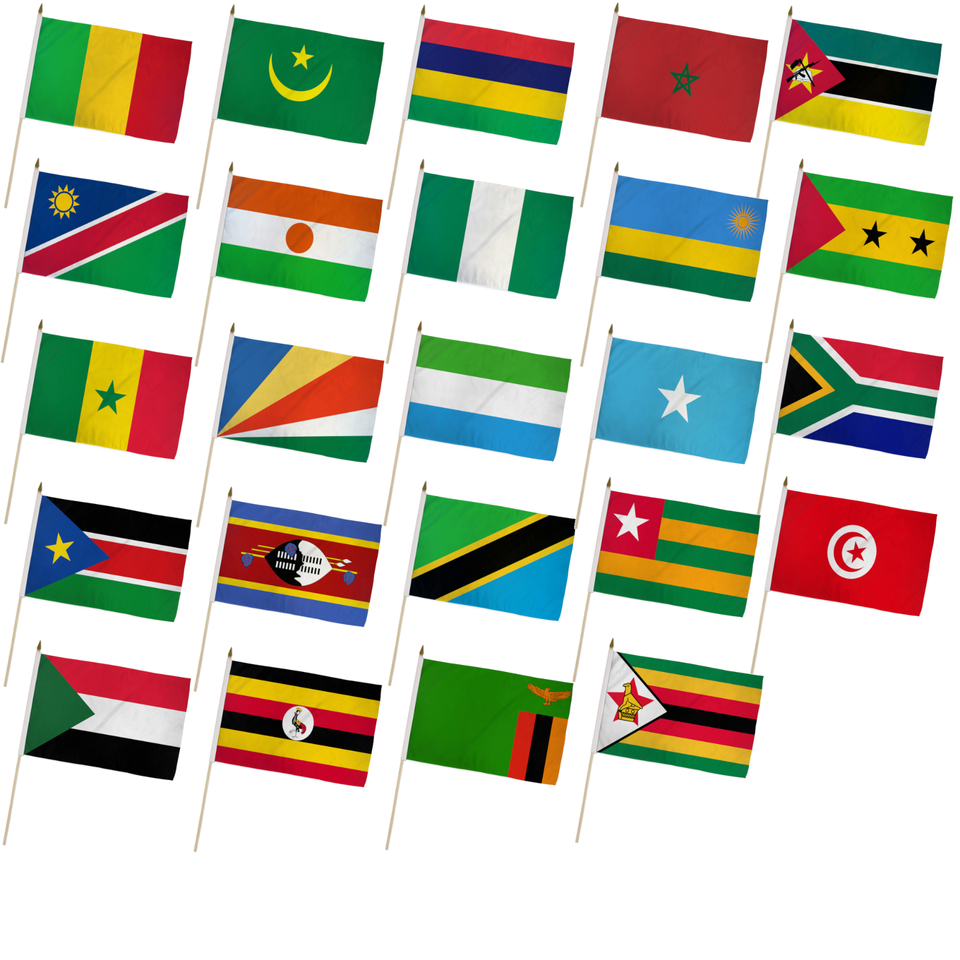 Set of 54 Countries in Africa Flags Set of 54 African Country Desk ...