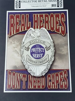 Police Officer Chief Gift 16x12.5 Metal Poster Tin Wall Hanging ...