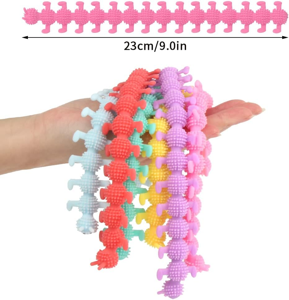 Stretchy Fidget Toys, 6 Pack Sensory Fidget Stress Relief String Toy ...