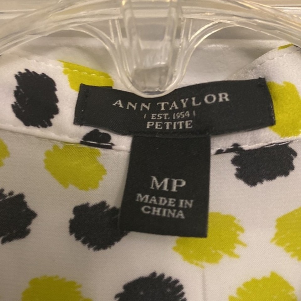 Ann Taylor Polka Dot Ruffle Tie Sleeveless Blouse - Size MP | eBay