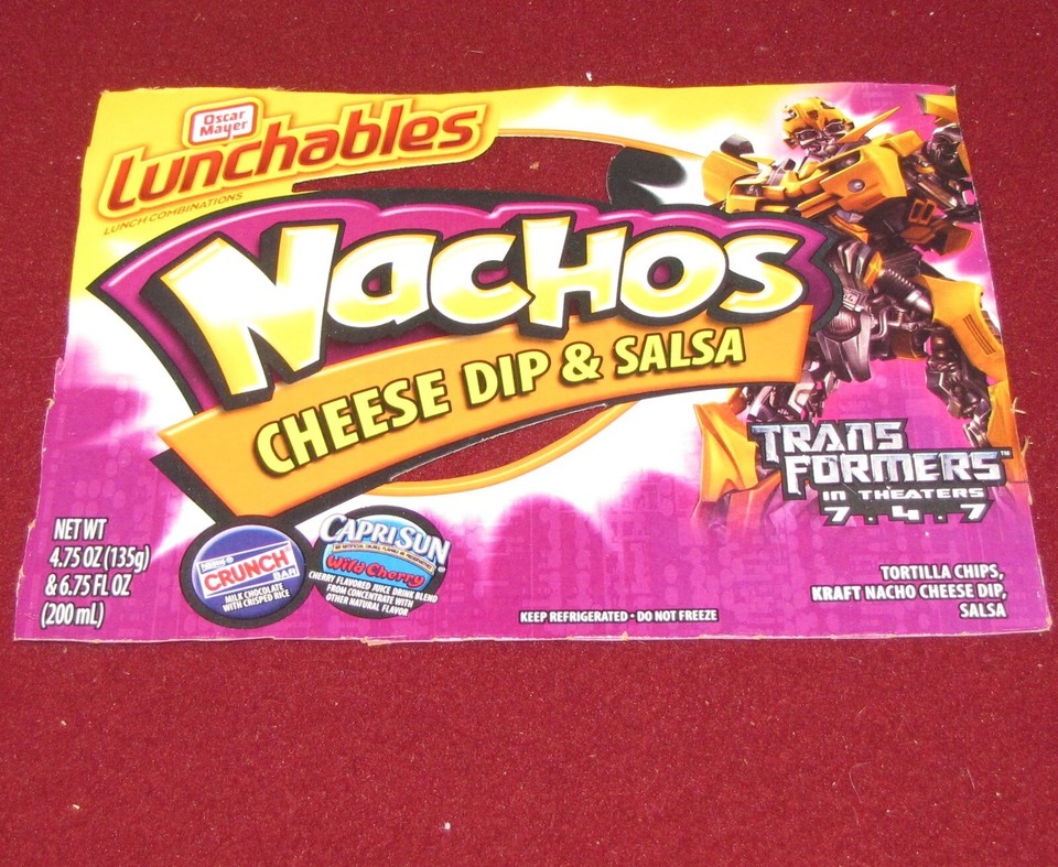 Transformers Lunchables Packaging Advertisement Games Activities | eBay