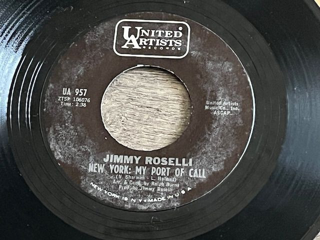 N.Y. My Port of Call; Jimmy Roselli; 45rpm; Juke Box Label; Near Mint ...