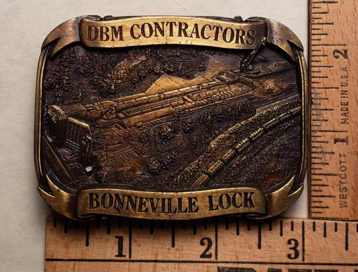 DBM Contractors Belt Buckle Bonneville Lock - Vintage… - Gem