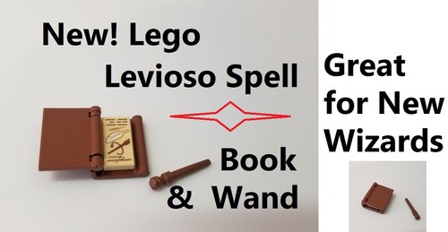 Lego Magic Spell Book Harry Potter LEVIOSO Book with Wand Wizards Gear ...