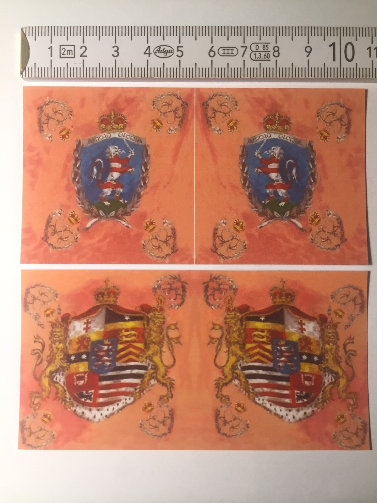 1272) 2x 54mm 1:32 Hessian Hessen Hanau AWI Flags Regiment Erbprinz 1st ...