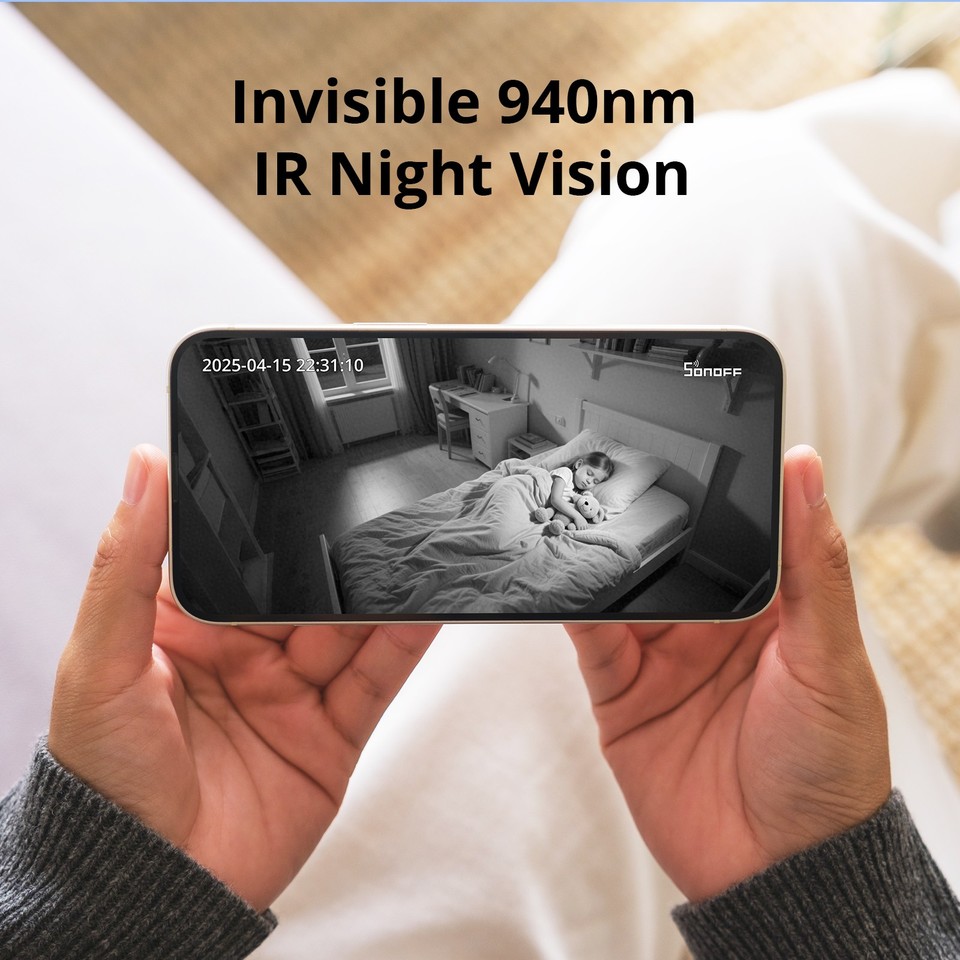 SONOFF CAM-PT2 Wi-Fi Smart Indoor Security Camera, Smart Night Vision ...