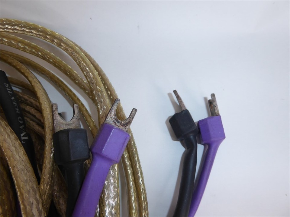 Analysis Plus Silver Oval Speaker Cable Spade-to-Spade w/ Wooden Box | eBay