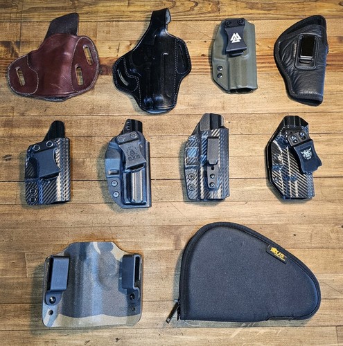Assorted Lot Gun Holsters • 10pc New & Vintage • Leather & Kydex ...