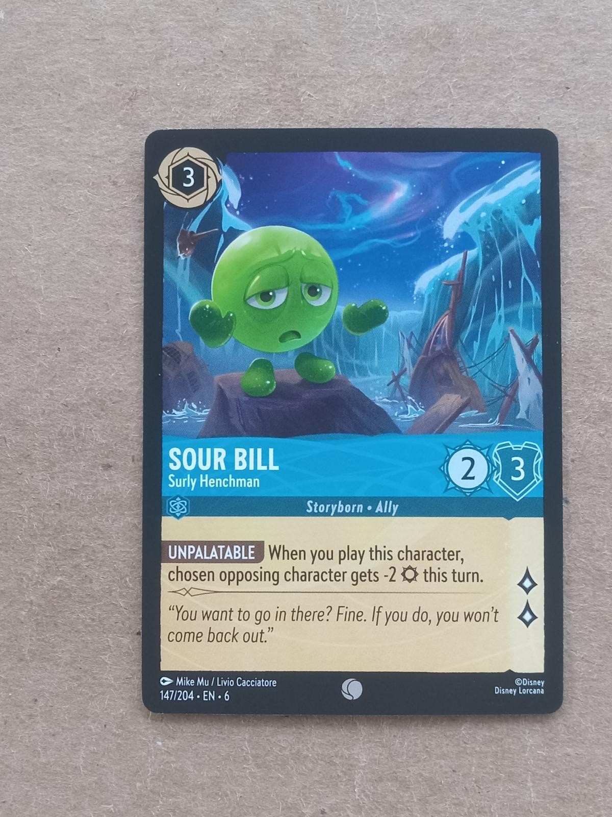 Sour Bill - Surly Henchman 147/204 Common Azurite Sea Lorcana Near Mint ...