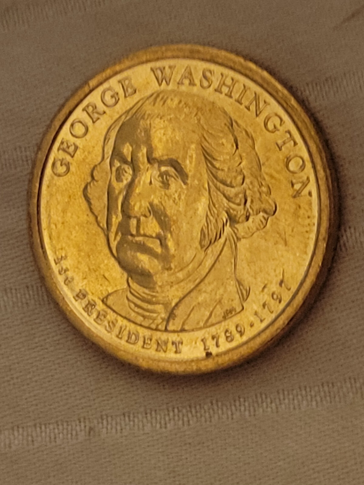 Gold George Washington 1 Dollar Coin 1789-1797 2007 P US One Dollar ...